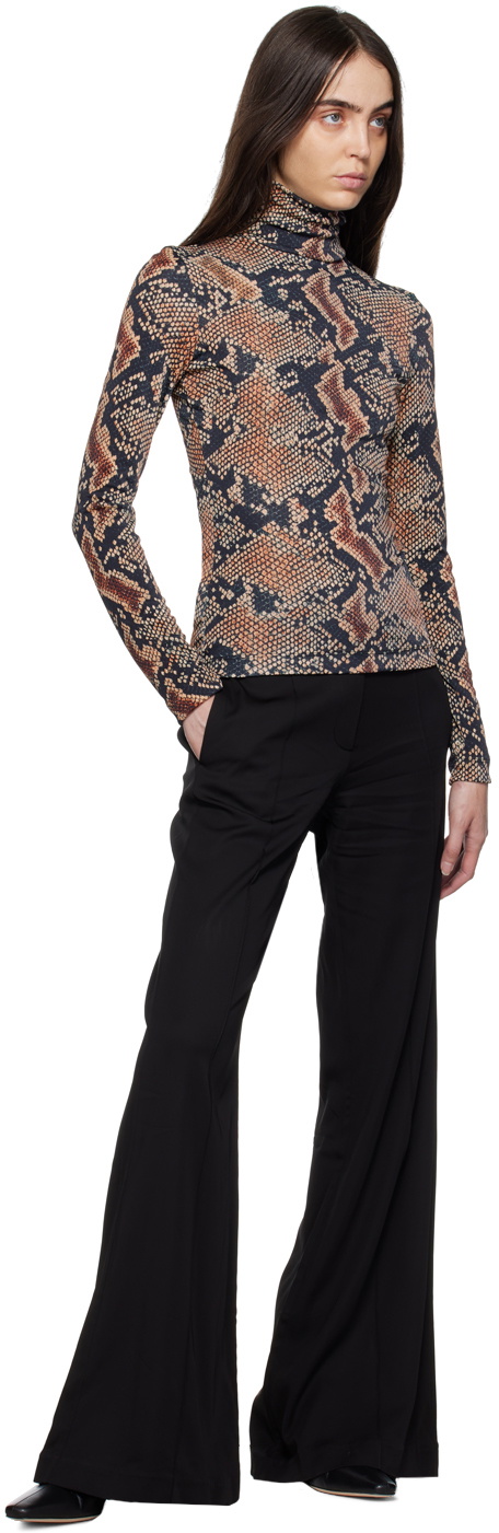 Atlein Black Snake Print Turtleneck Atlein