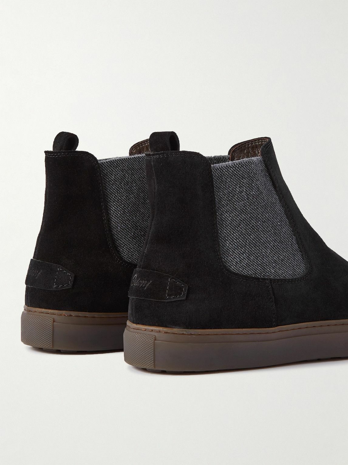 Brioni - Shearling-Lined Suede Chelsea Boots - Black Brioni