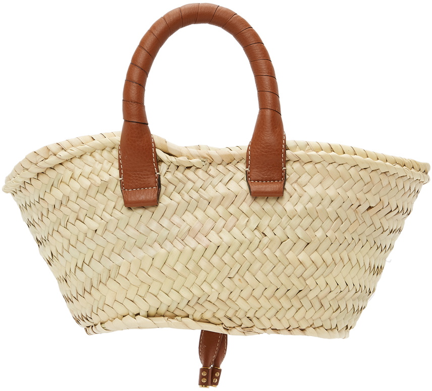 Chloé Beige & Brown Mini Marcie Basket Bag Chloe