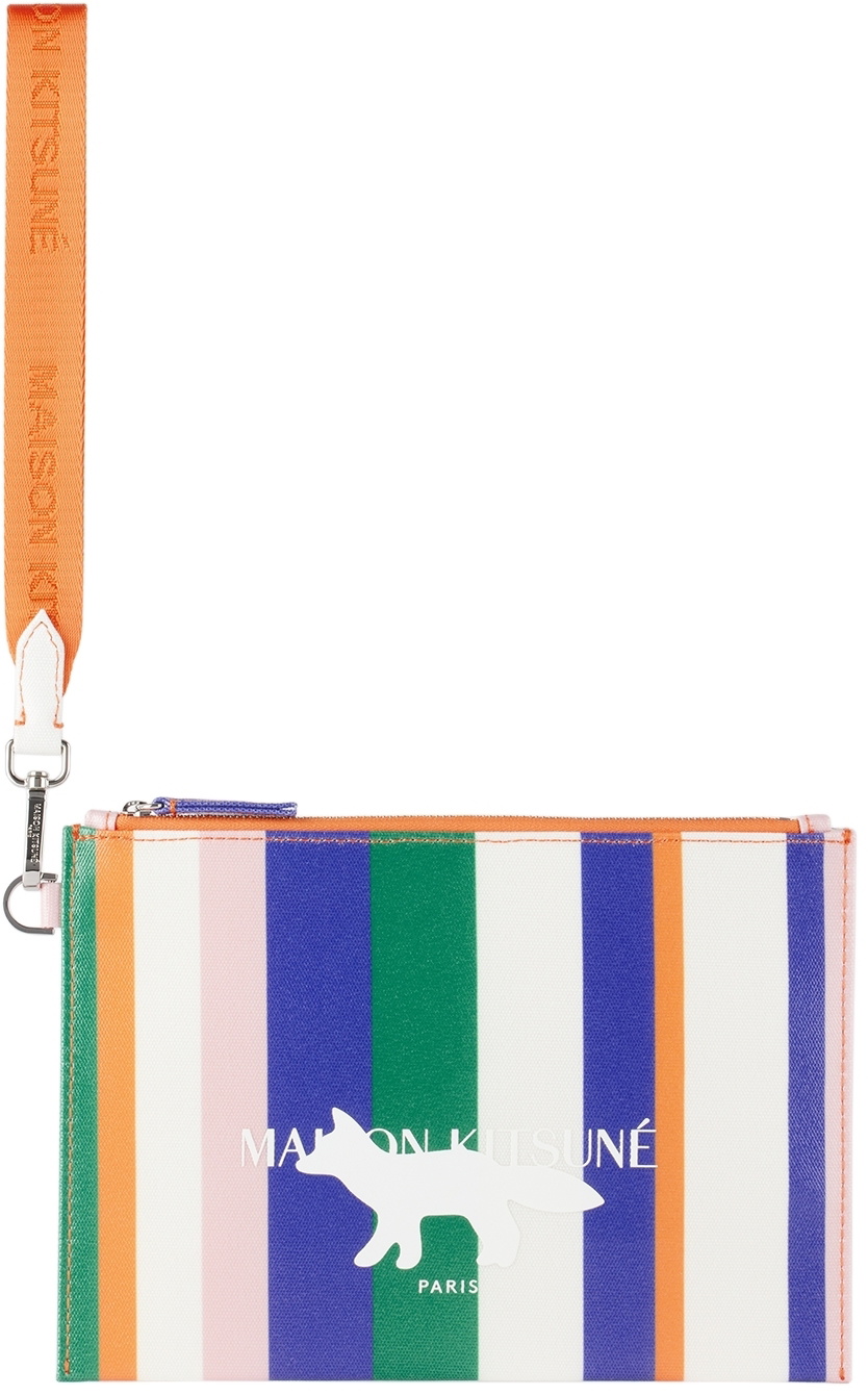 Maison Kitsuné Multicolor Stripes Pouch Maison Kitsune