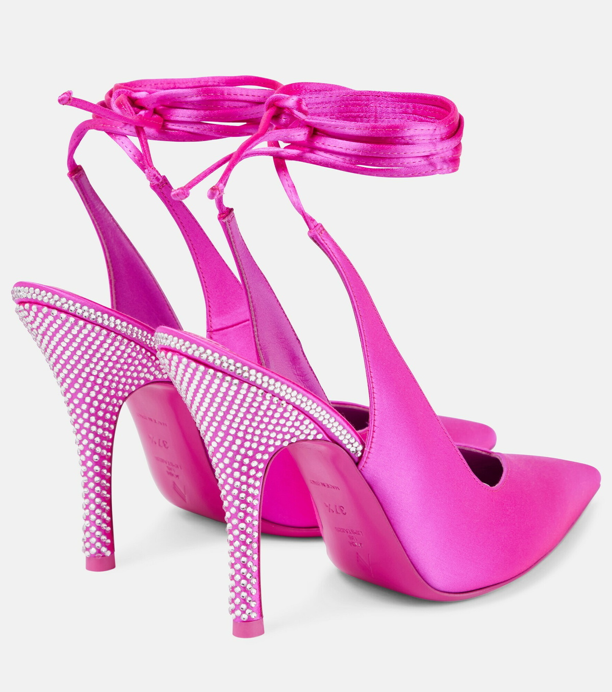 The Attico - Venus embellished satin pumps The Attico