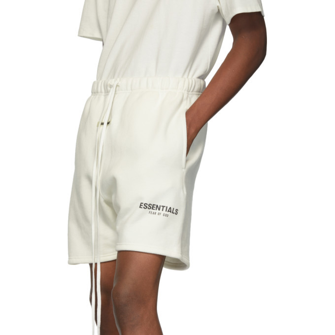 Essentials White Reflective Logo Shorts Essentials