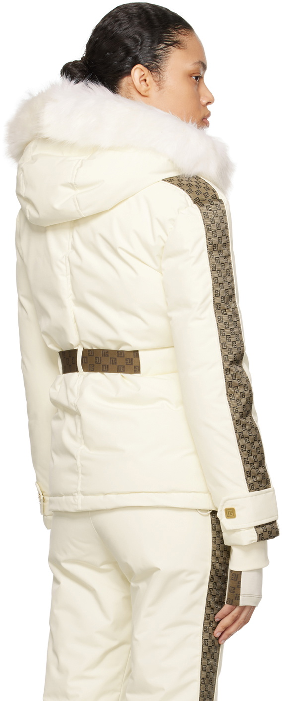 Balmain White Belted Puffer Jacket Balmain