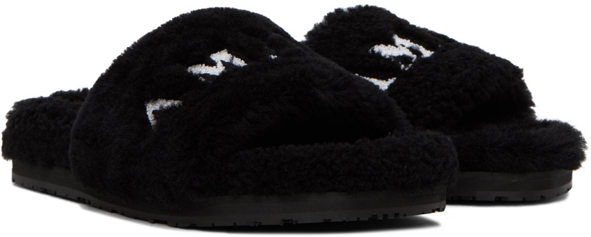 AMIRI Black Lux Shearling Slippers Amiri