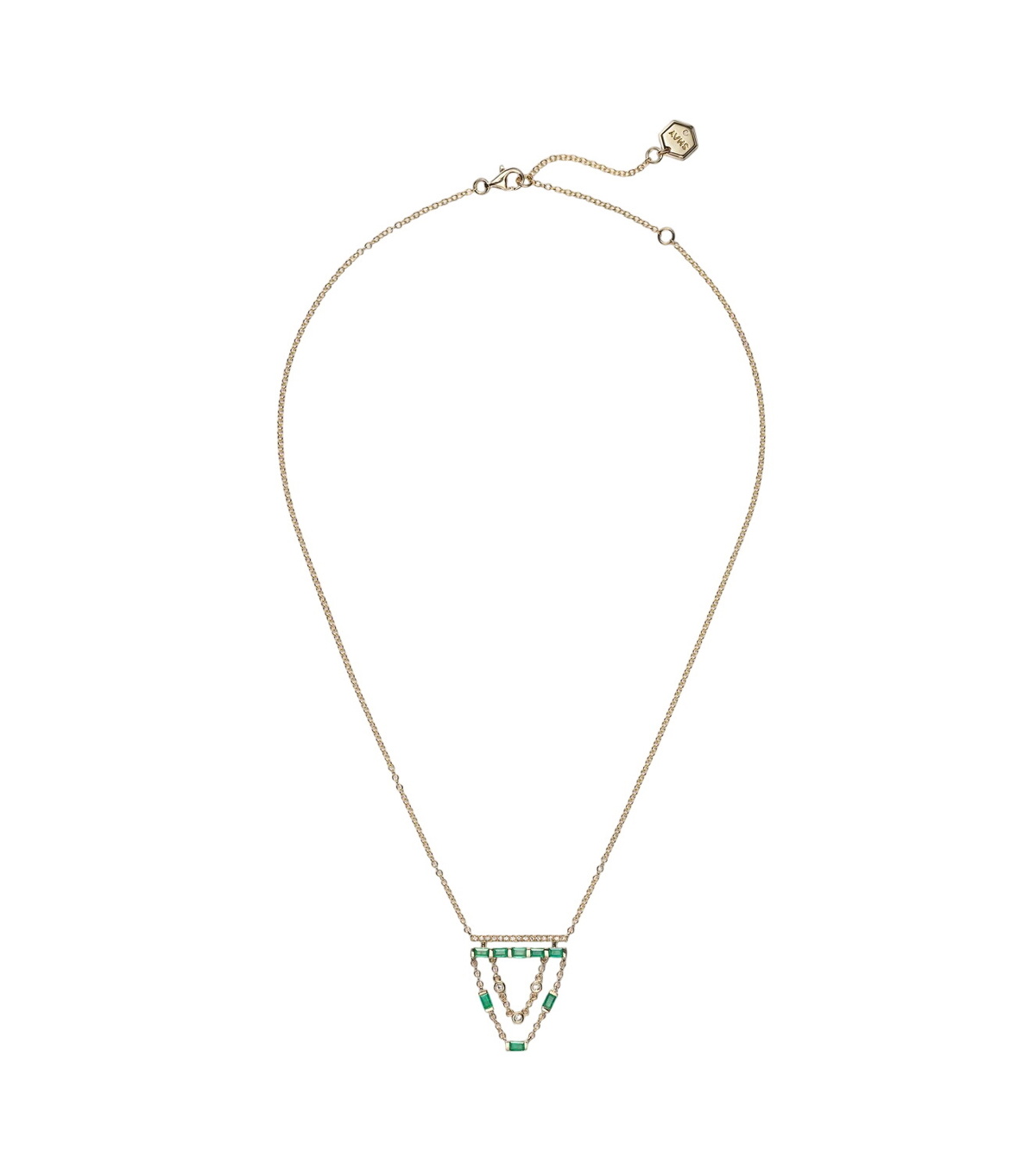 Shay Jewelry 18kt gold necklace with emeralds and diamonds Shay Jewelry