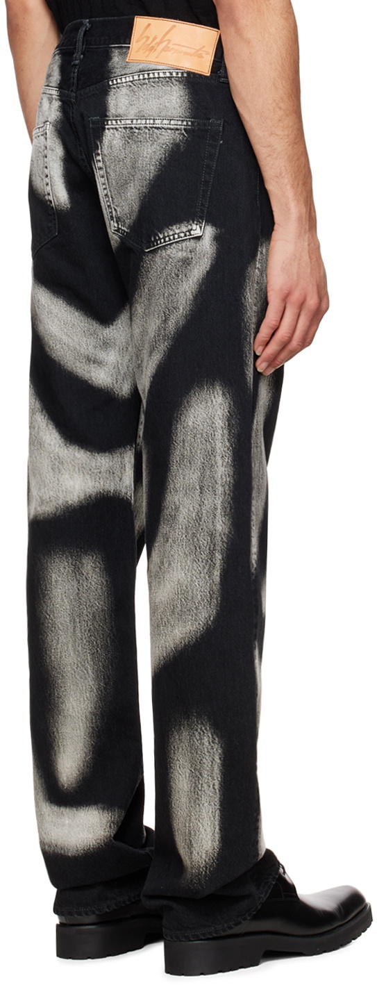Yohji Yamamoto Black Printed Jeans Yohji Yamamoto