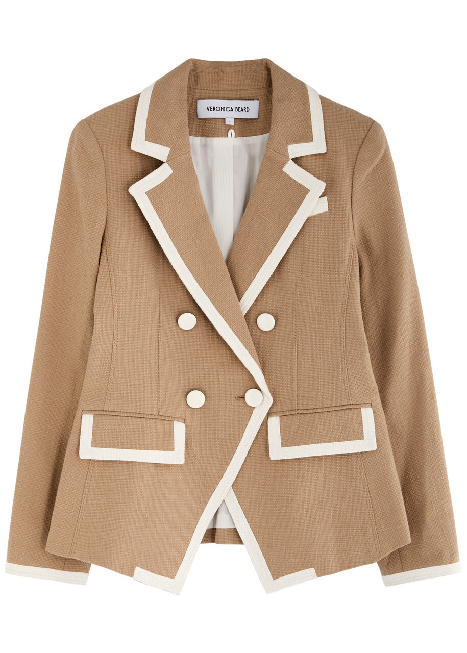Veronica Beard Edison Dickey Cotton-blend Blazer Khaki Veronica Beard