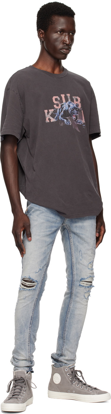Ksubi Blue Van Winkle Skyhigh Trashed Jeans Ksubi