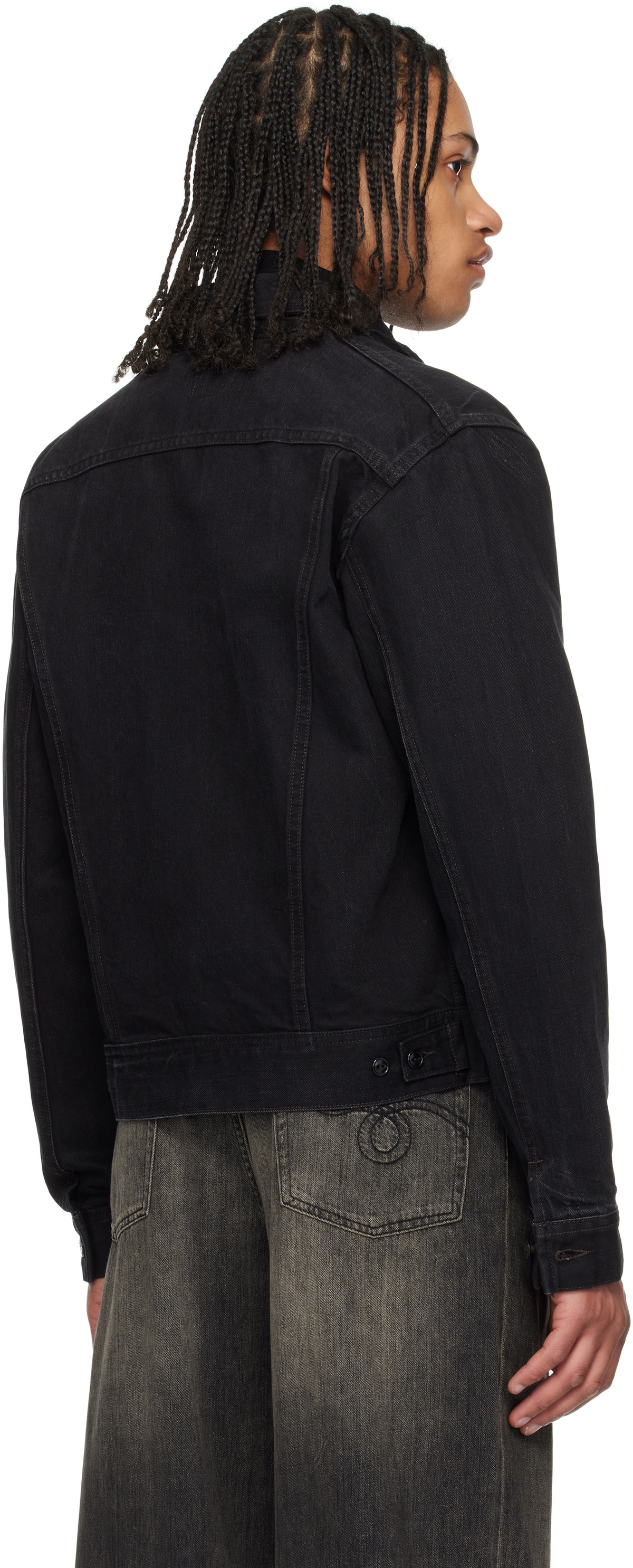RRL Black Worn-In Trucker Denim Jacket RRL