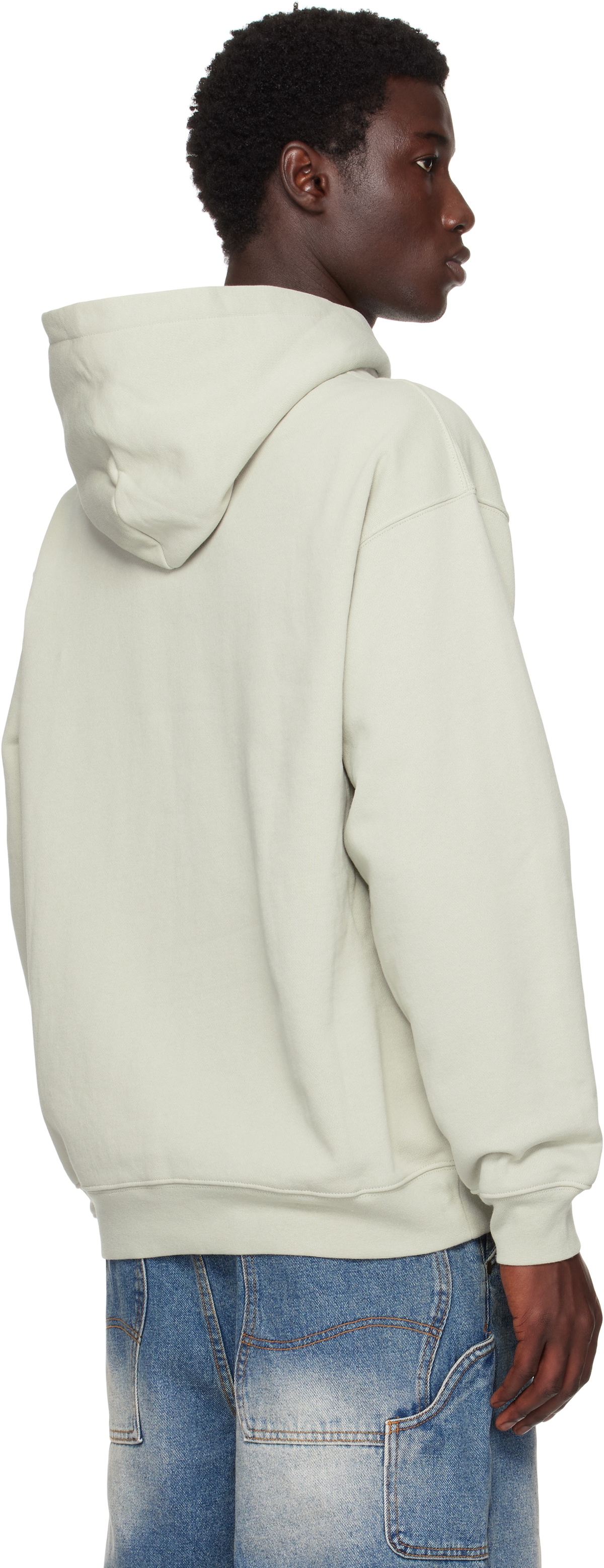 Dime Gray Cursive Small Logo Hoodie Dime