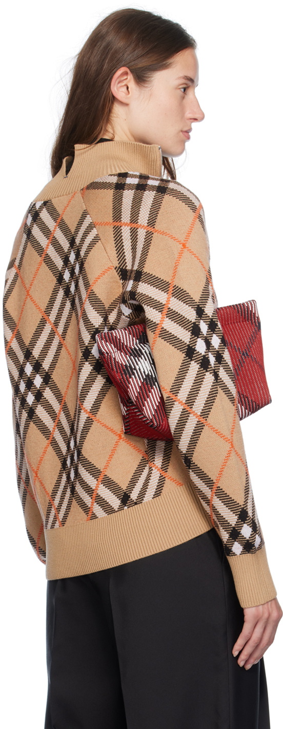 Burberry Beige Check Sweater Burberry