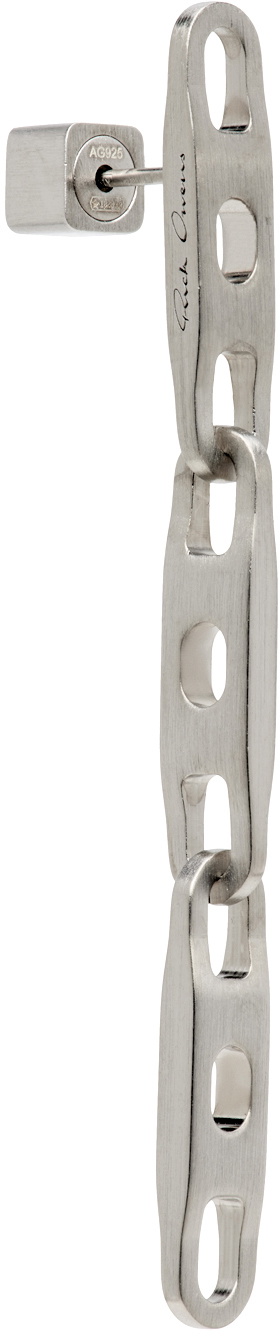 Rick Owens Silver Three Links Single Earring Rick Owens