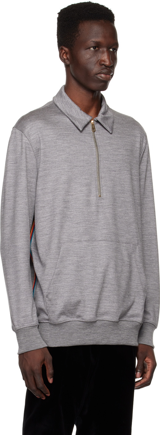 Paul Smith Gray Signature Stripe Seam Polo Paul Smith