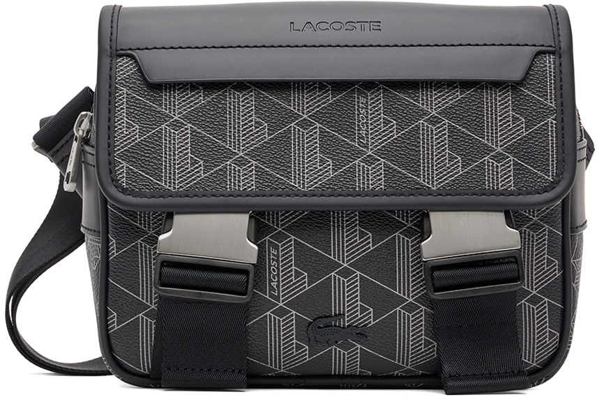 Lacoste Black 'The Blend' Monogram Messenger Bag Lacoste