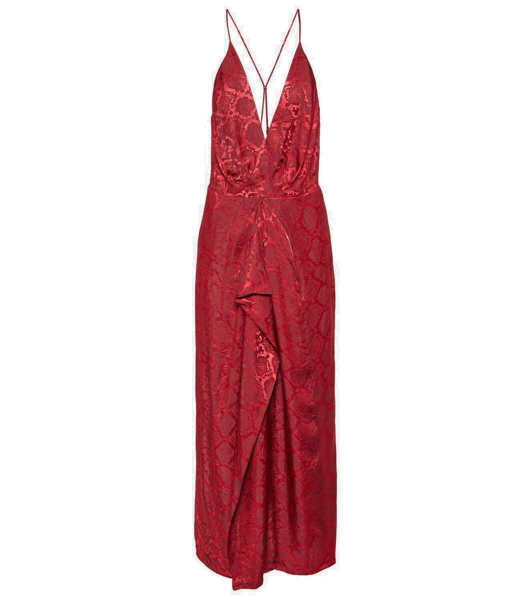 Simkhai Carmine snake-print satin maxi dress Simkhai