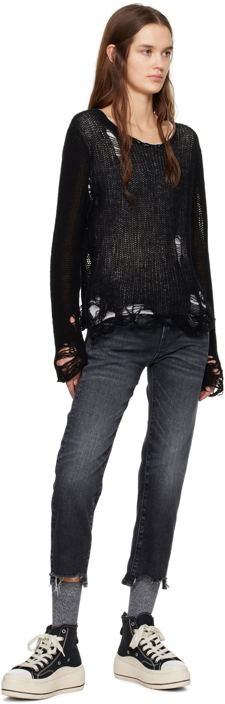 R13 Black Boy Straight Jeans R13