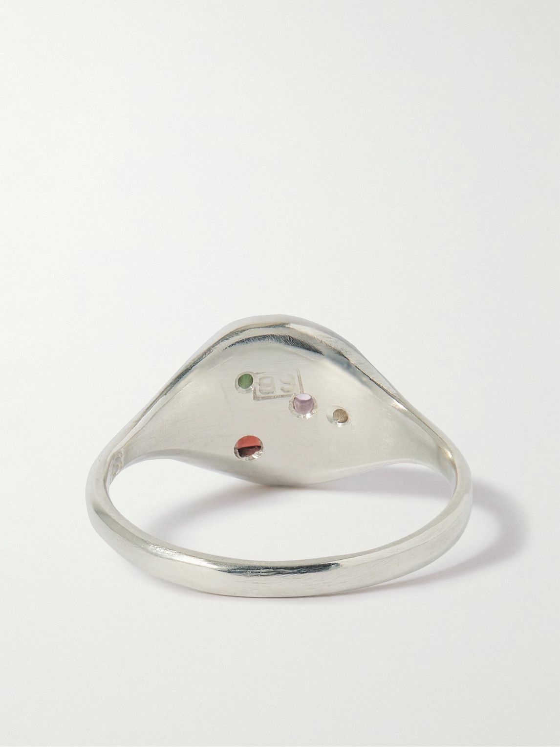 Seb Brown - Mix Recycled White Gold Multi-Stone Ring - Silver Seb Brown