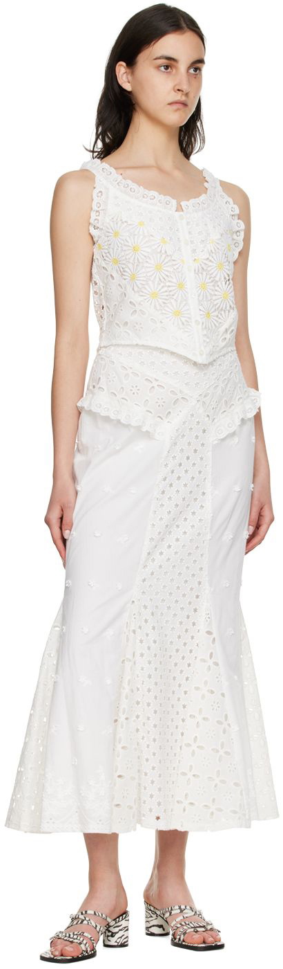 Anna Sui White Daisy Tank Top Anna Sui