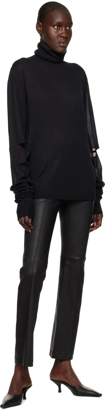 Helmut Lang Black Cut Out Turtleneck Helmut Lang
