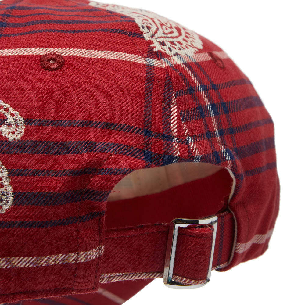 424 Men's Paisley Printed Check Cap in Red 424
