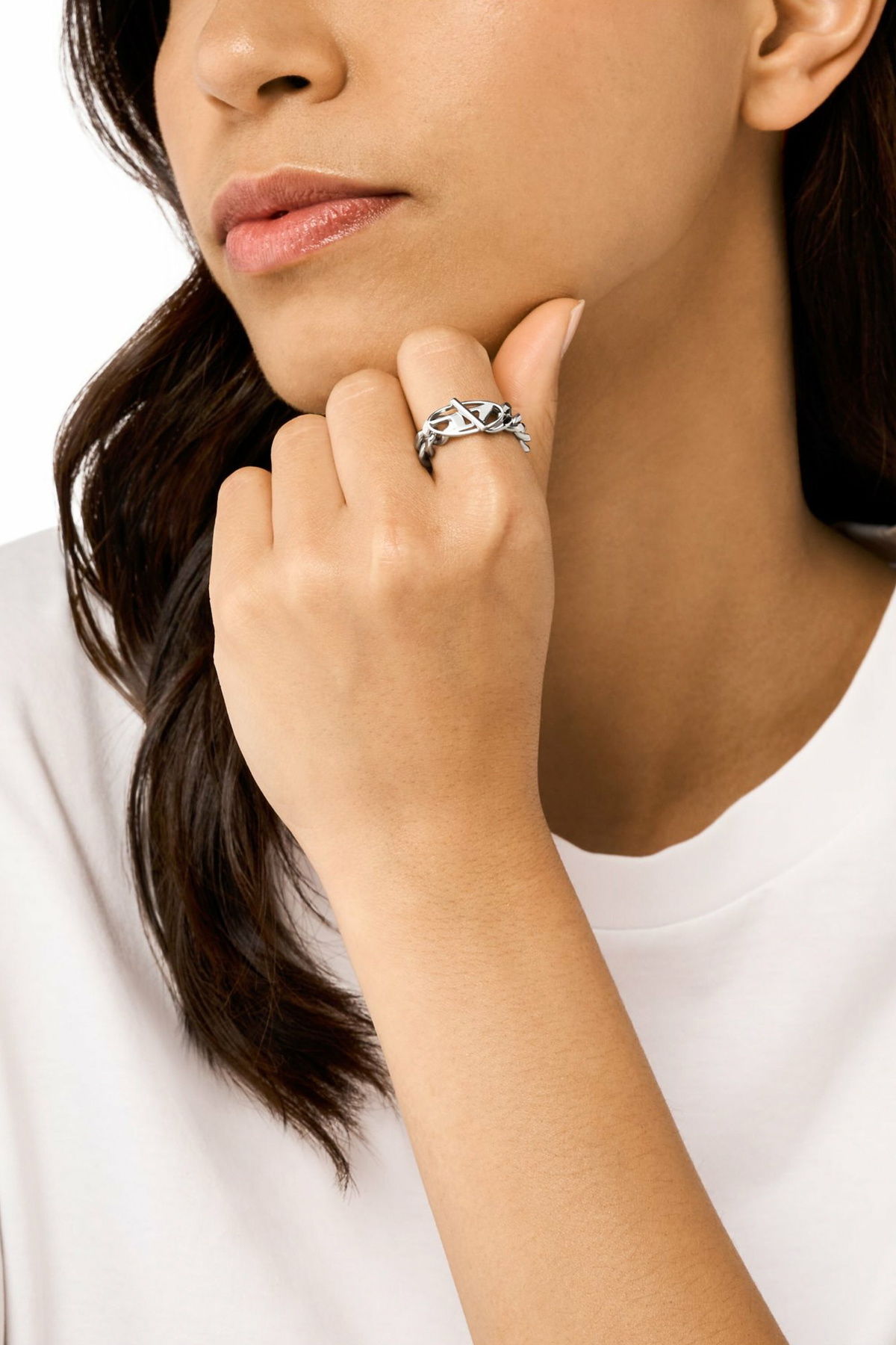 Diesel Stainless Steel Soft Chain Ring - Rings - Unisex - Silver Diesel