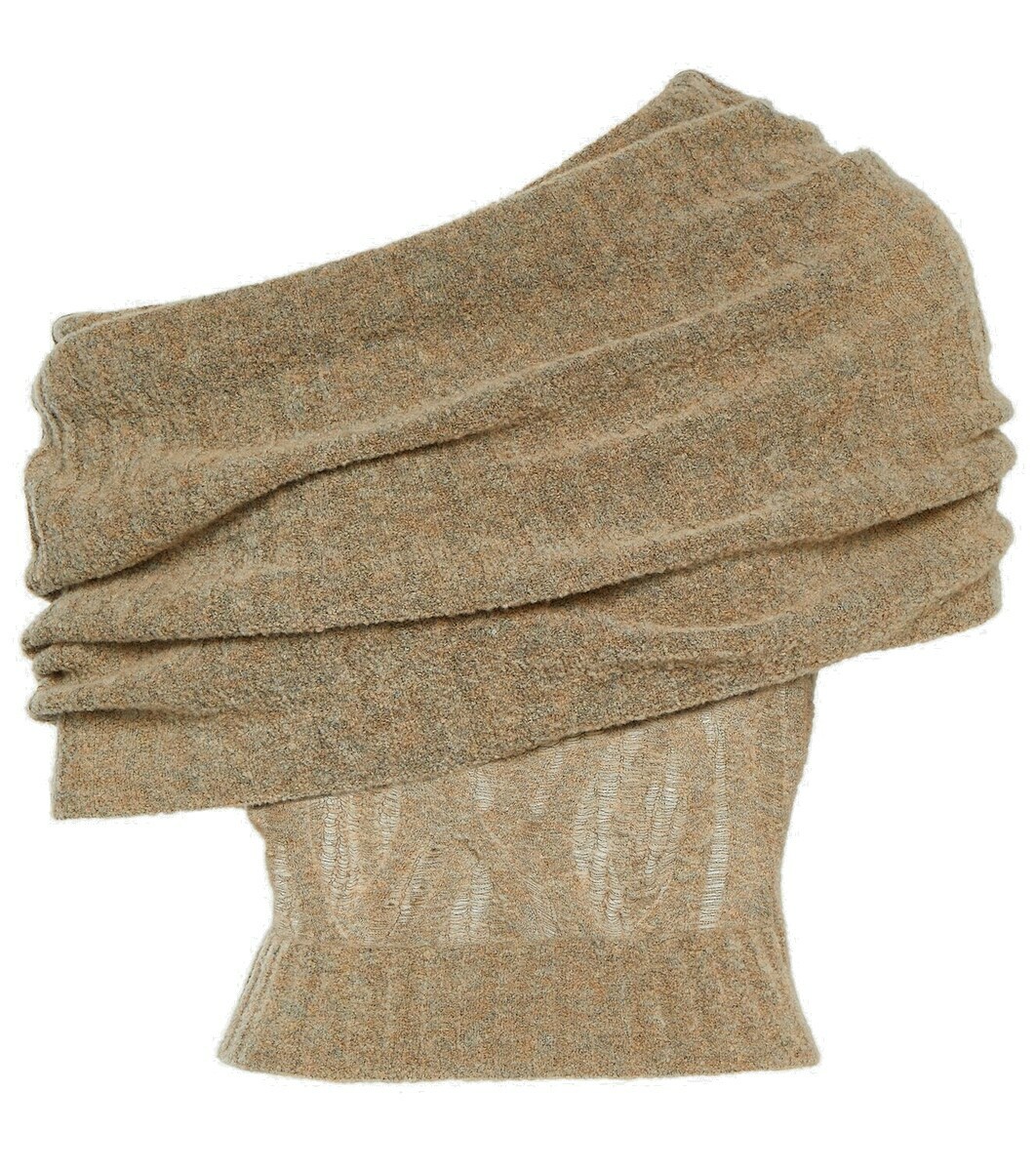 Jean Paul Gaultier x KNWLS off-shoulder wool-blend top Jean Jean Paul Gaultier x KNWLS off-shoulder wool-blend top Jean