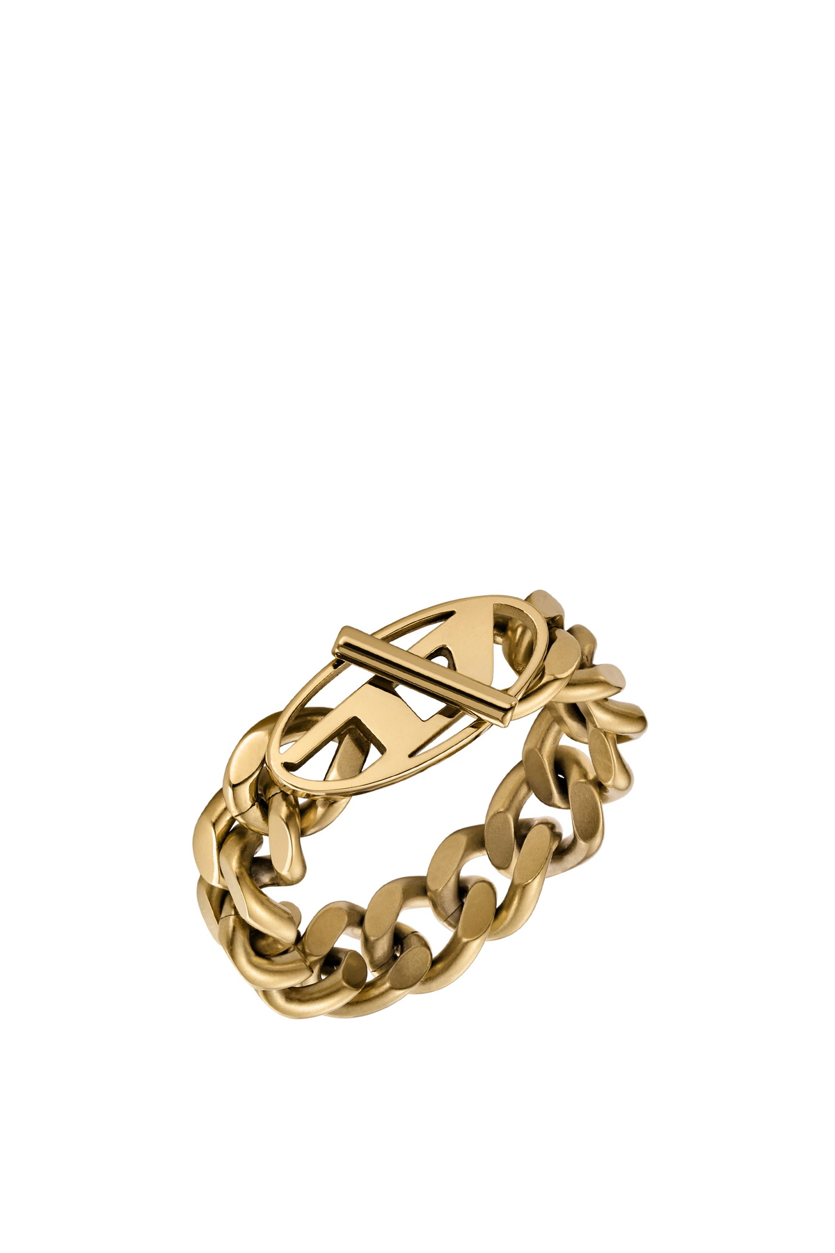 Diesel Gold-Tone Stainless Steel Soft Chain Ring - Rings - Unisex - Oro ...