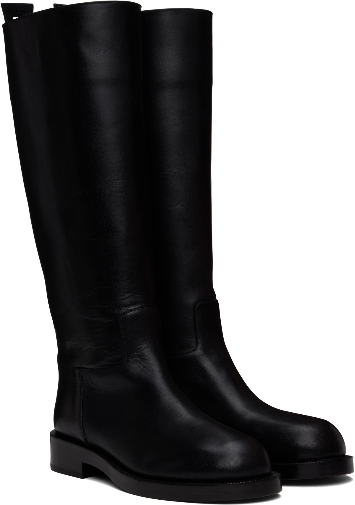 Rabanne Black Smooth Leather Tall Boots Paco Rabanne