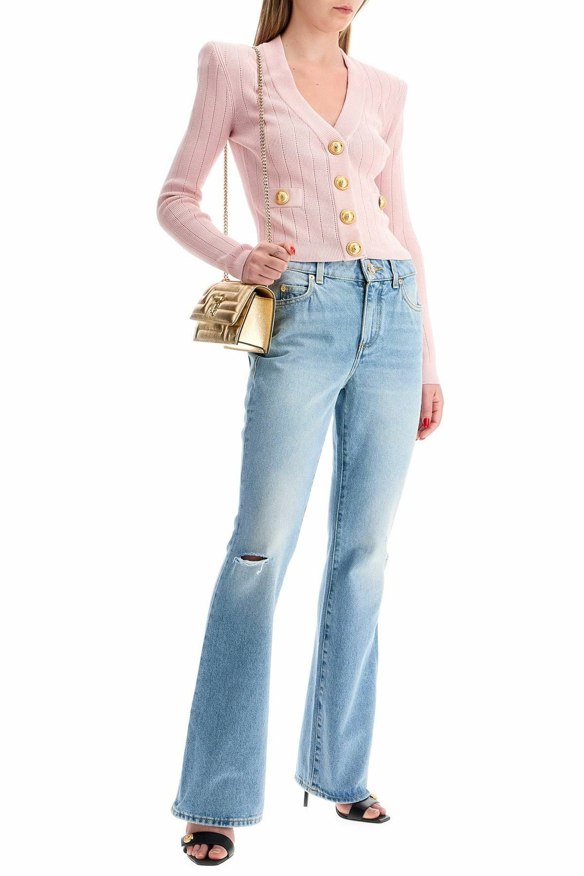 BALMAIN flare mid-rise jeans with Blue Balmain