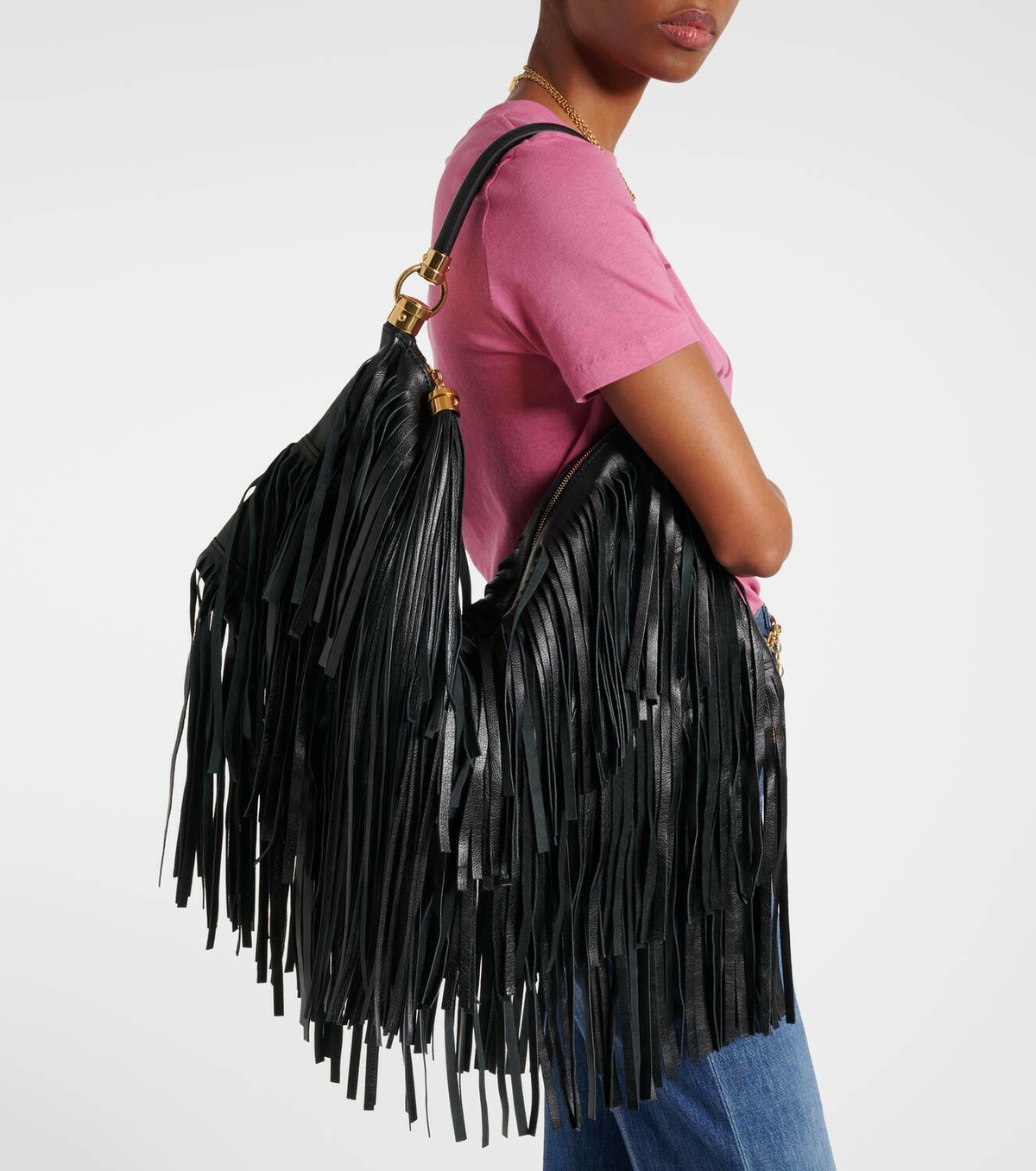 Chloé Foulard fringed leather shoulder bag Chloe