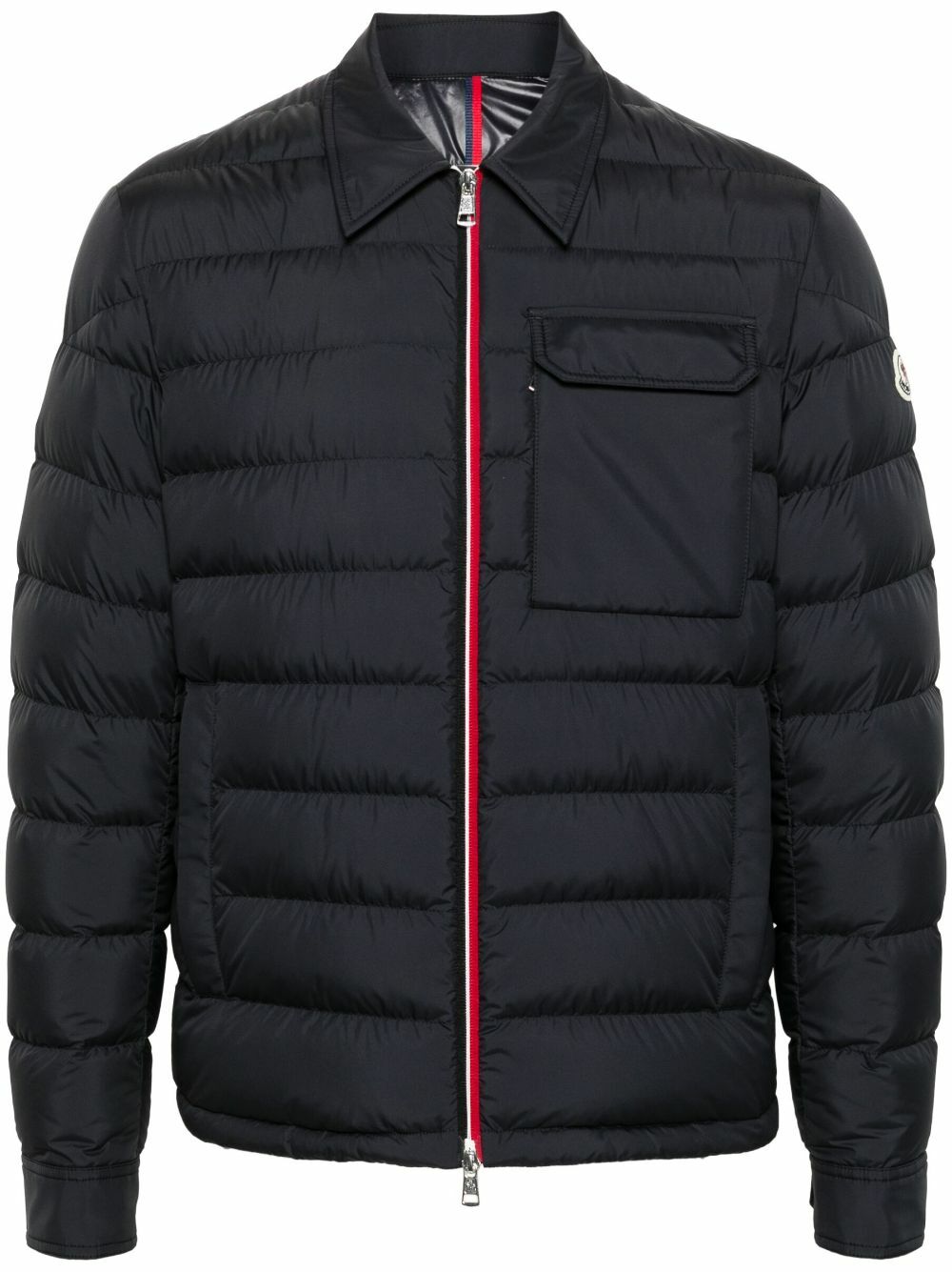 Moncler Blue Logo-Appliqué Quilted Jacket Moncler