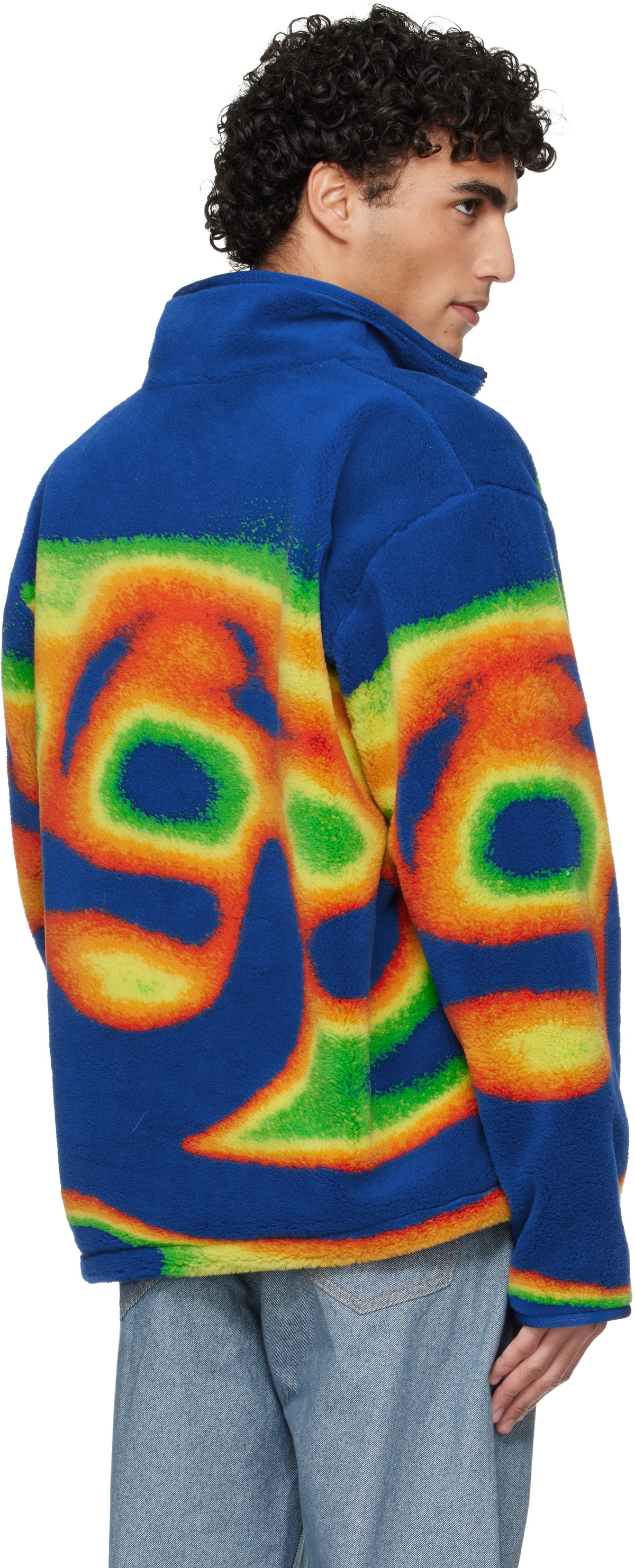 Casablanca Blue 1/4 Zip Fleece Jacket Casablanca