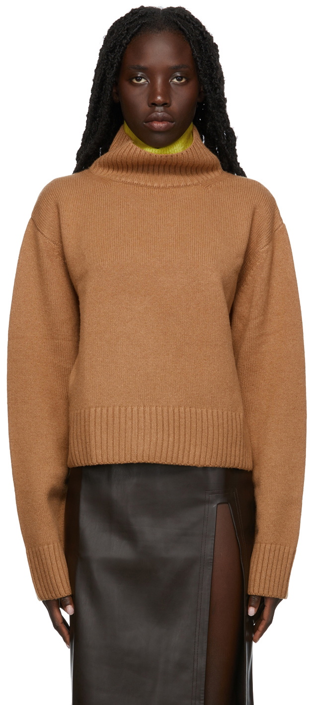 Olēnich Tan & Yellow Cashmere Merino Turtleneck Olēnich