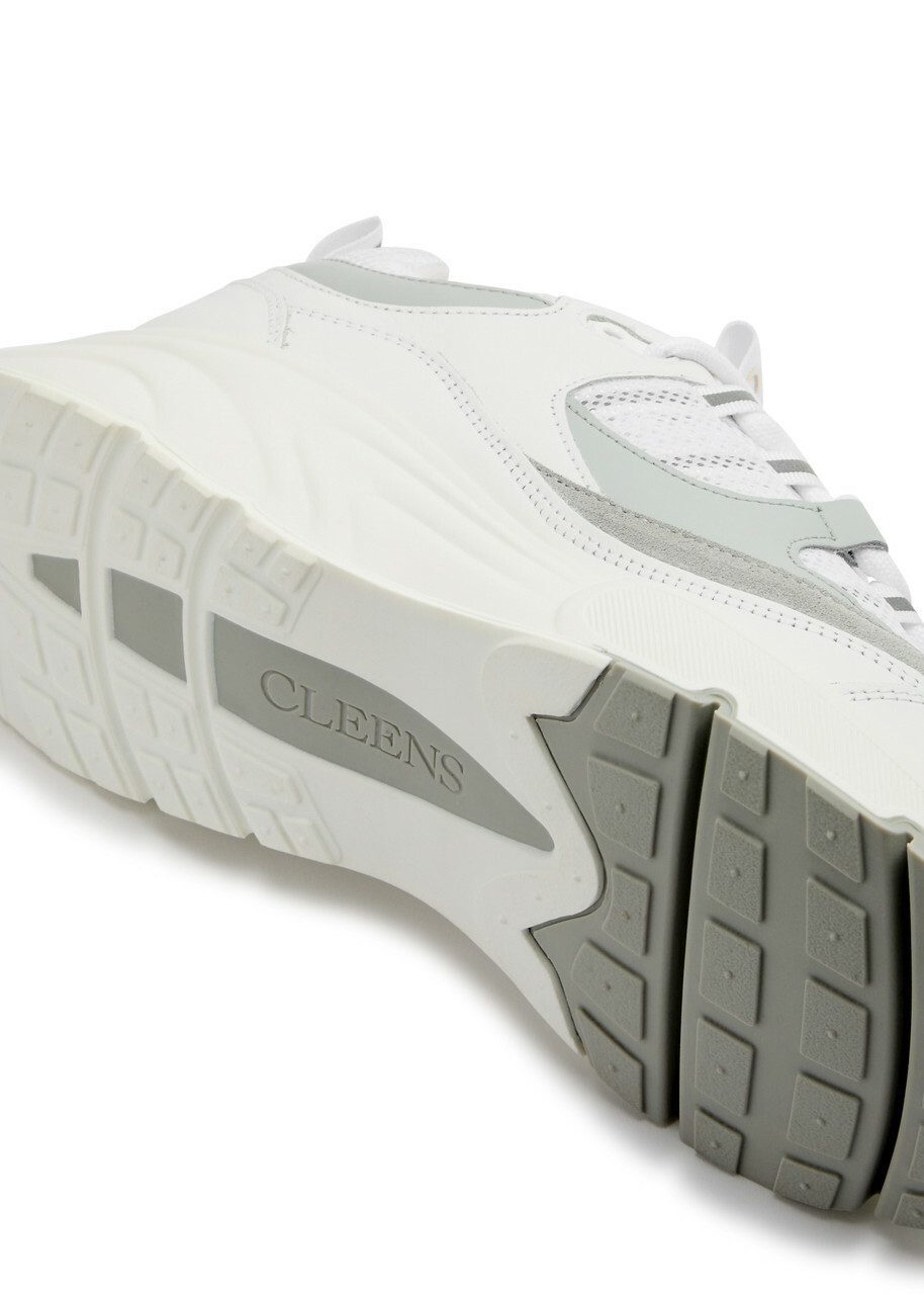 Cleens Aero Runner Panelled Mesh Sneakers White Cleens