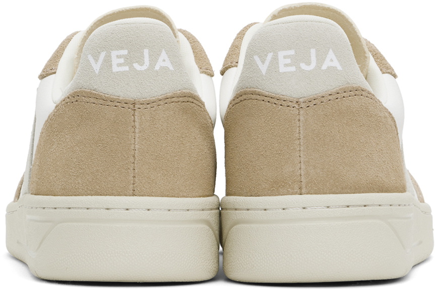 VEJA Beige & White V-10 Leather Sneakers VEJA