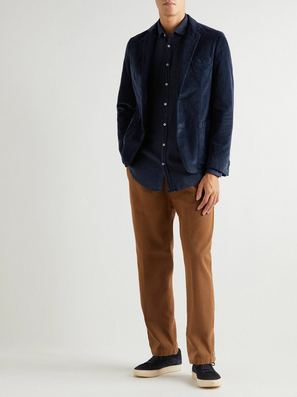 Massimo Alba - Button-Down Collar Washed Twill Shirt - Gray Massimo Alba