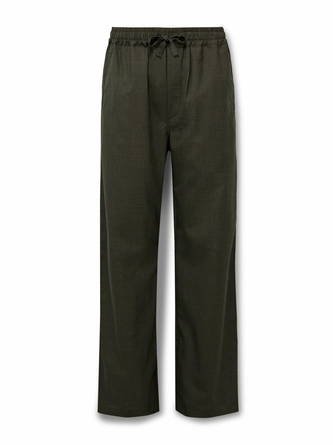Saman Amel - Straight-Leg Wool Drawstring Trousers - Brown Saman Amel