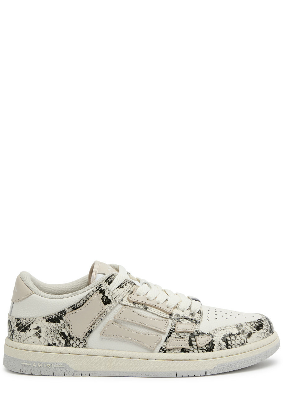 Amiri Skel Python-effect Leather Sneakers Grey Amiri