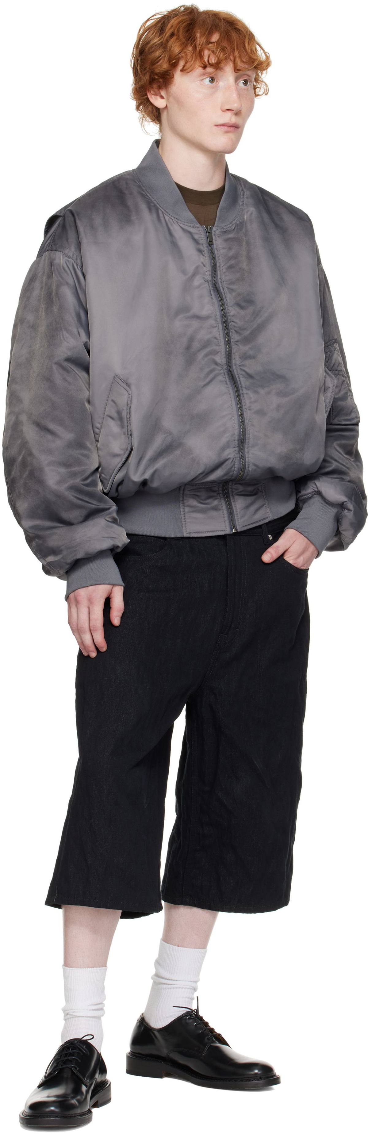 Still Kelly Gray Round Bomber Jacket