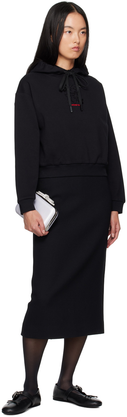 SHUSHU/TONG Black Embroidered-Logo Hoodie Shushu/Tong