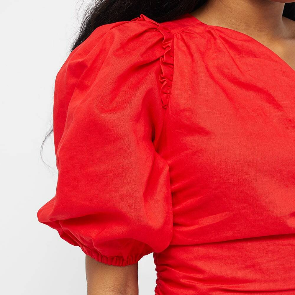 KITRI Women's Morera Cotton One Shoulder Mini Dress in Red KITRI