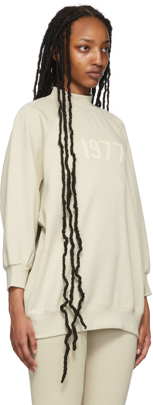Essentials Beige Three-Quarter Sleeve '1977' Sweatshirt Essentials