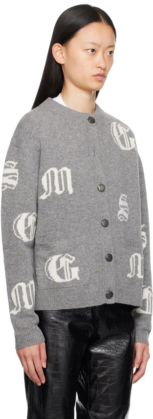 MSGM Gray Jacquard Cardigan MSGM
