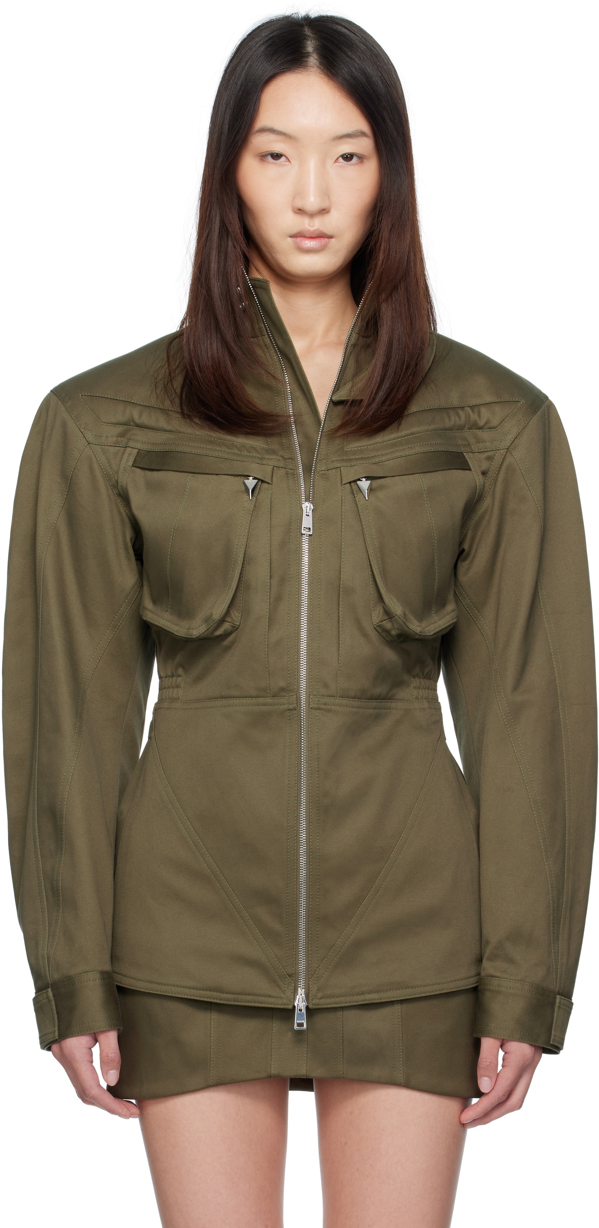 Mugler Khaki Cargo Jacket Mugler