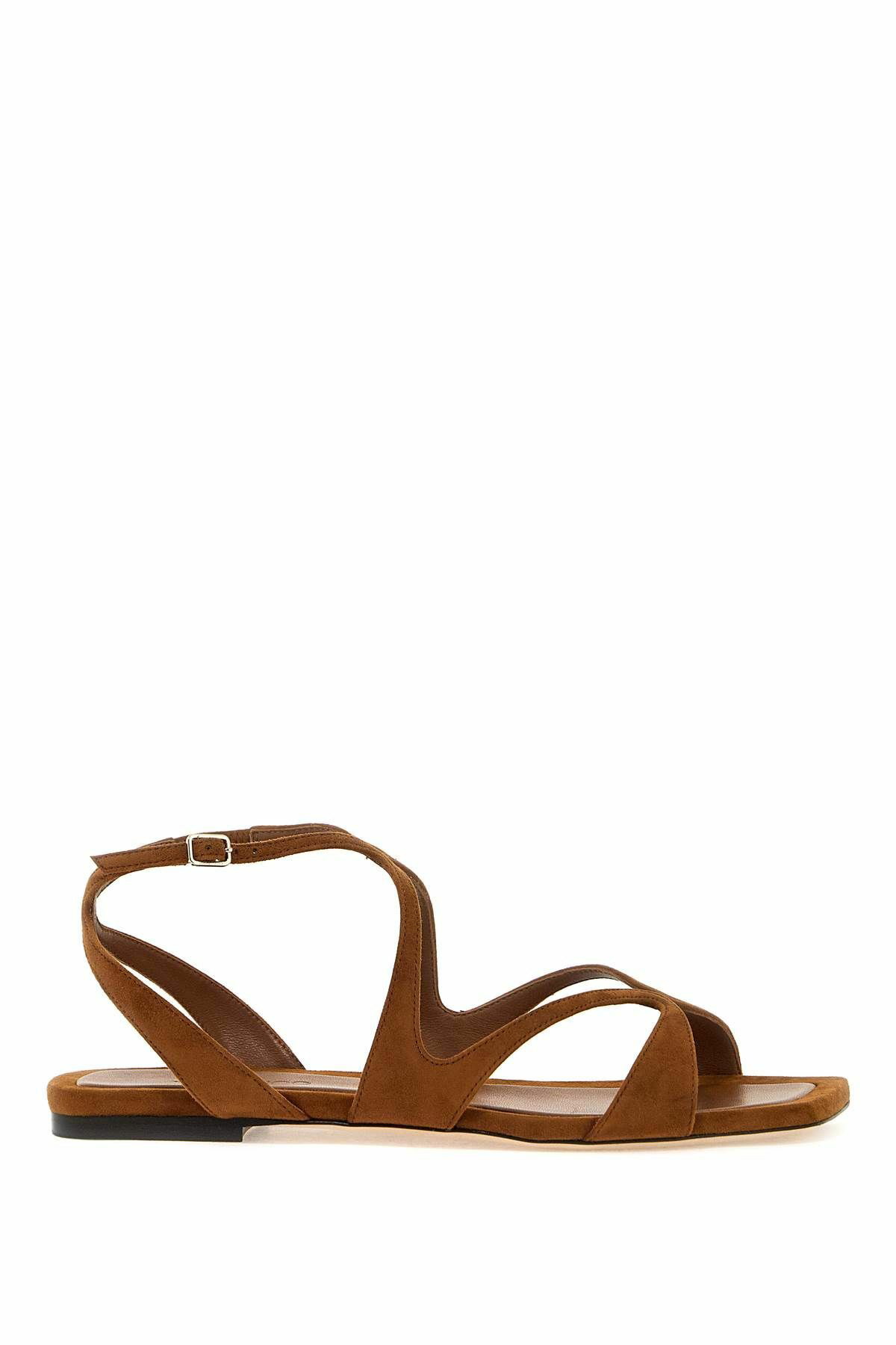 JIMMY CHOO ayla flat suede leather sandals Brown Jimmy Choo