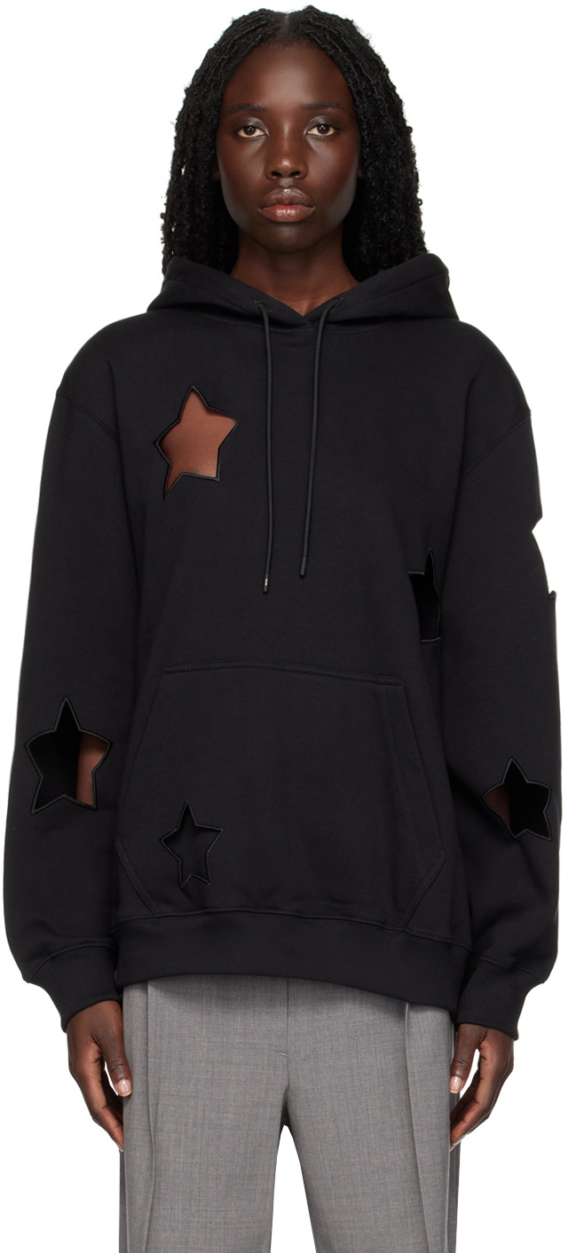 MSGM Black 'Star Cut' Hoodie MSGM