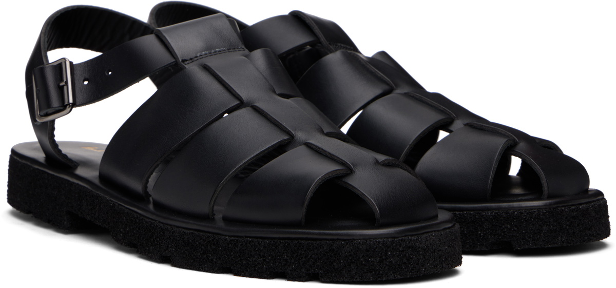 Paul Smith Black Leather Sandoval Fisherman Sandals Paul Smith