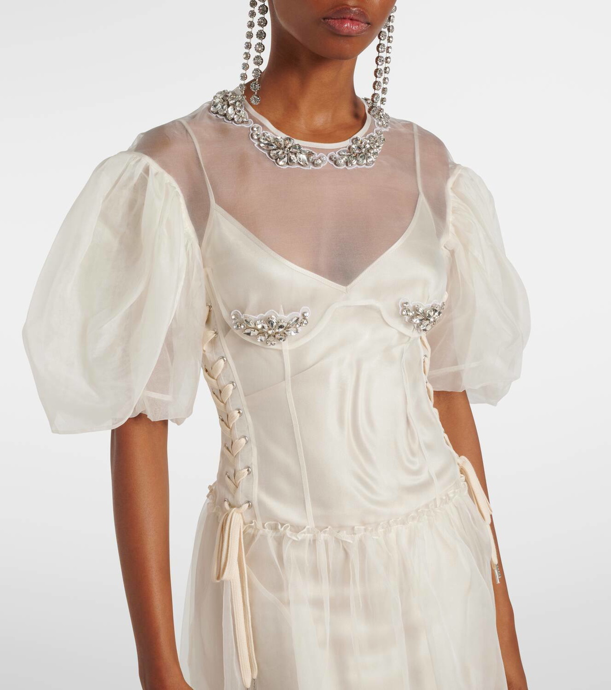 Simone Rocha Embellished silk corset gown Simone Rocha