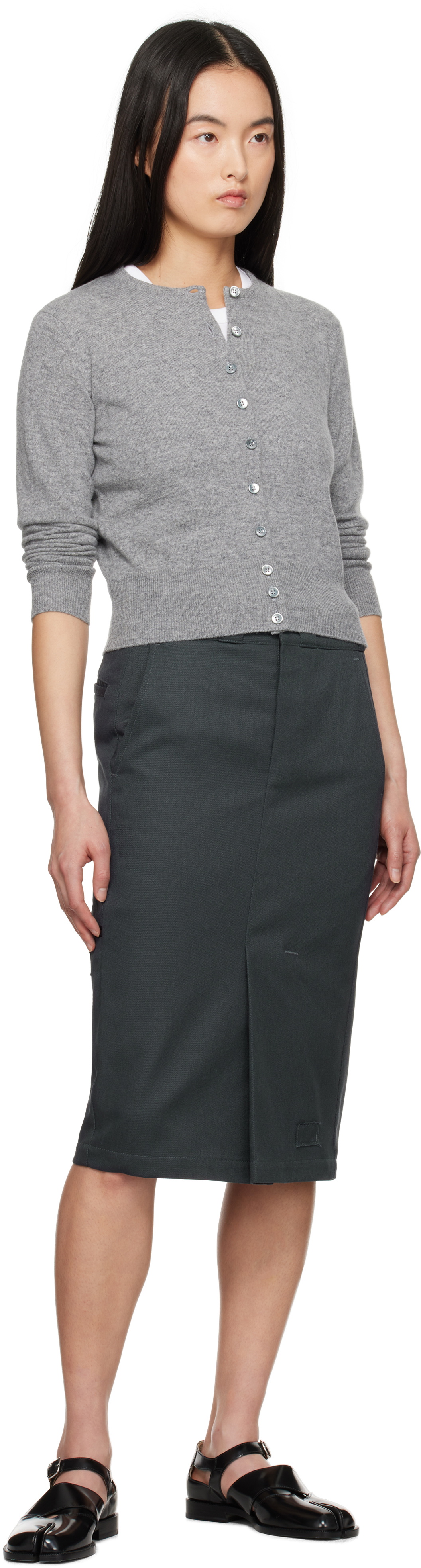 Maison Margiela Gray Wool Cardigan Maison Margiela