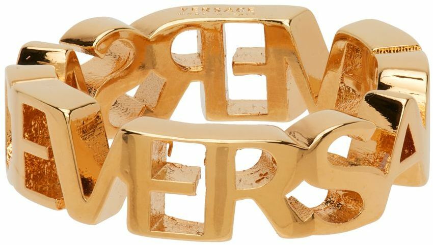 Versace Gold Logo Ring Versace